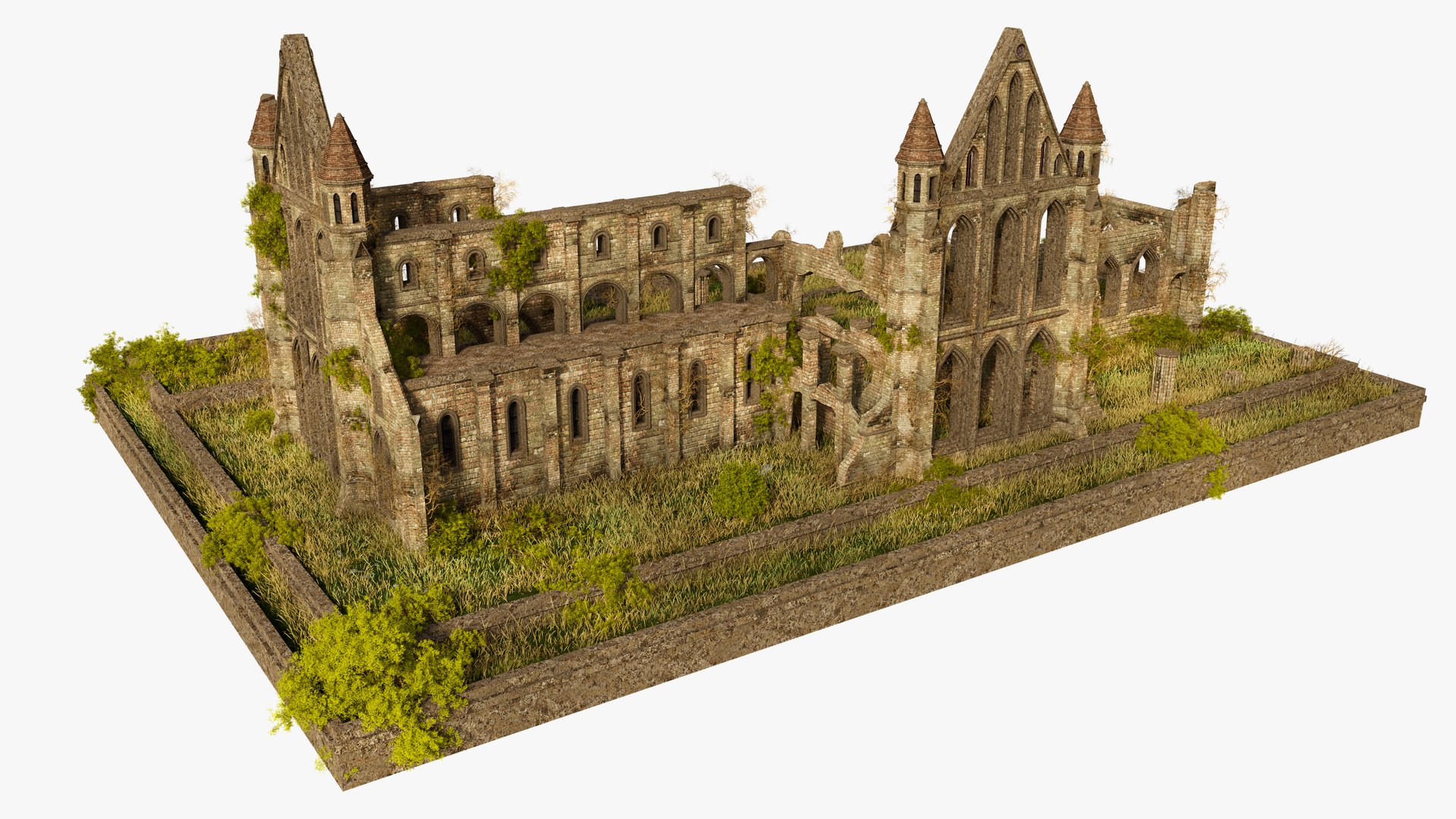3D Model Whitby Abbey Monastery - TurboSquid 2187025