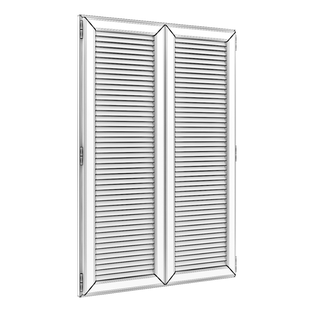 wooden external shutter 3d c4d
