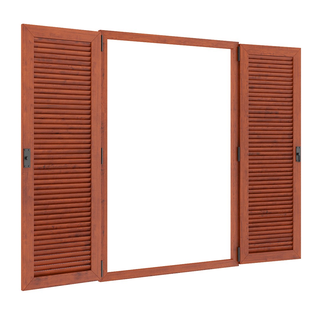wooden external shutter 3d c4d