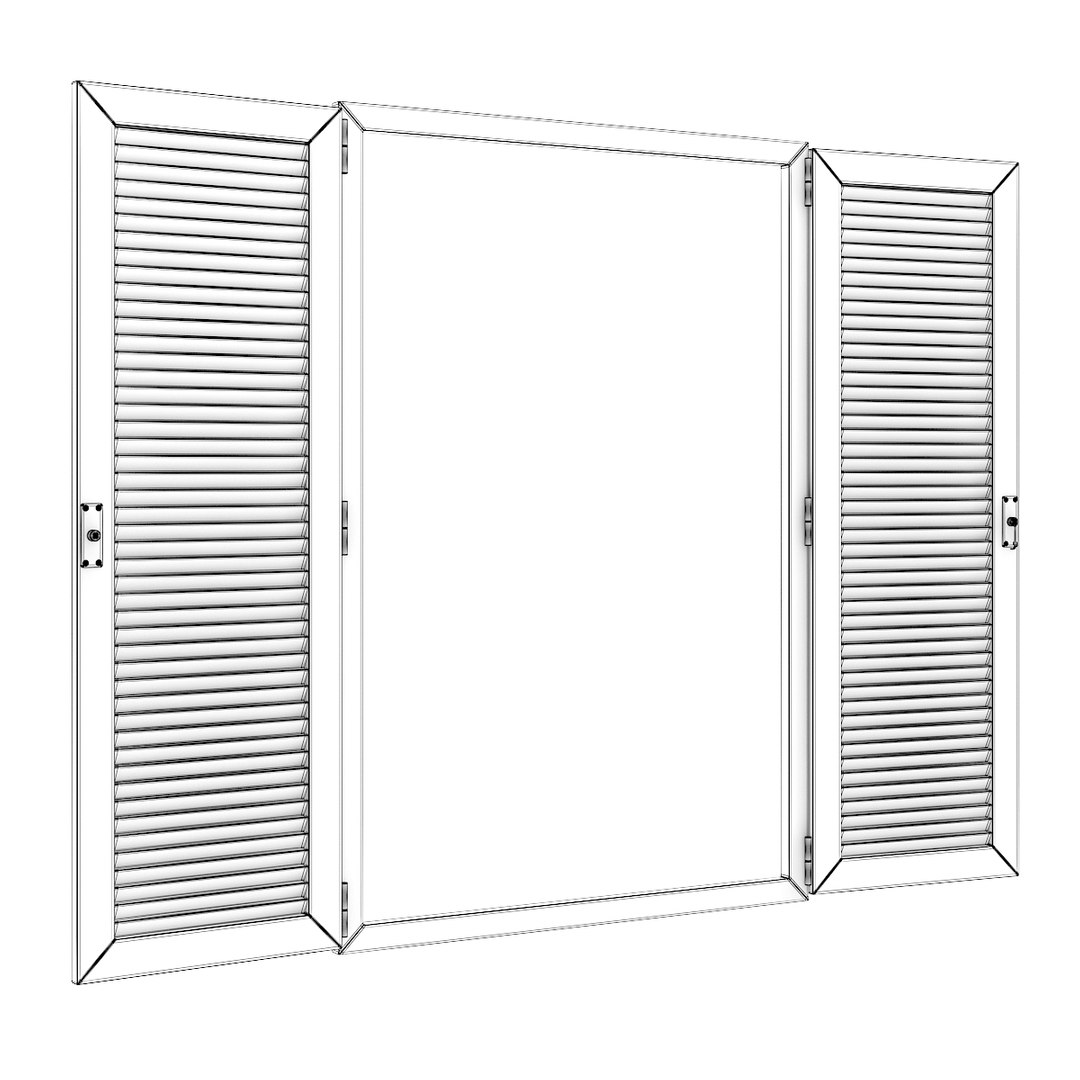 wooden external shutter 3d c4d
