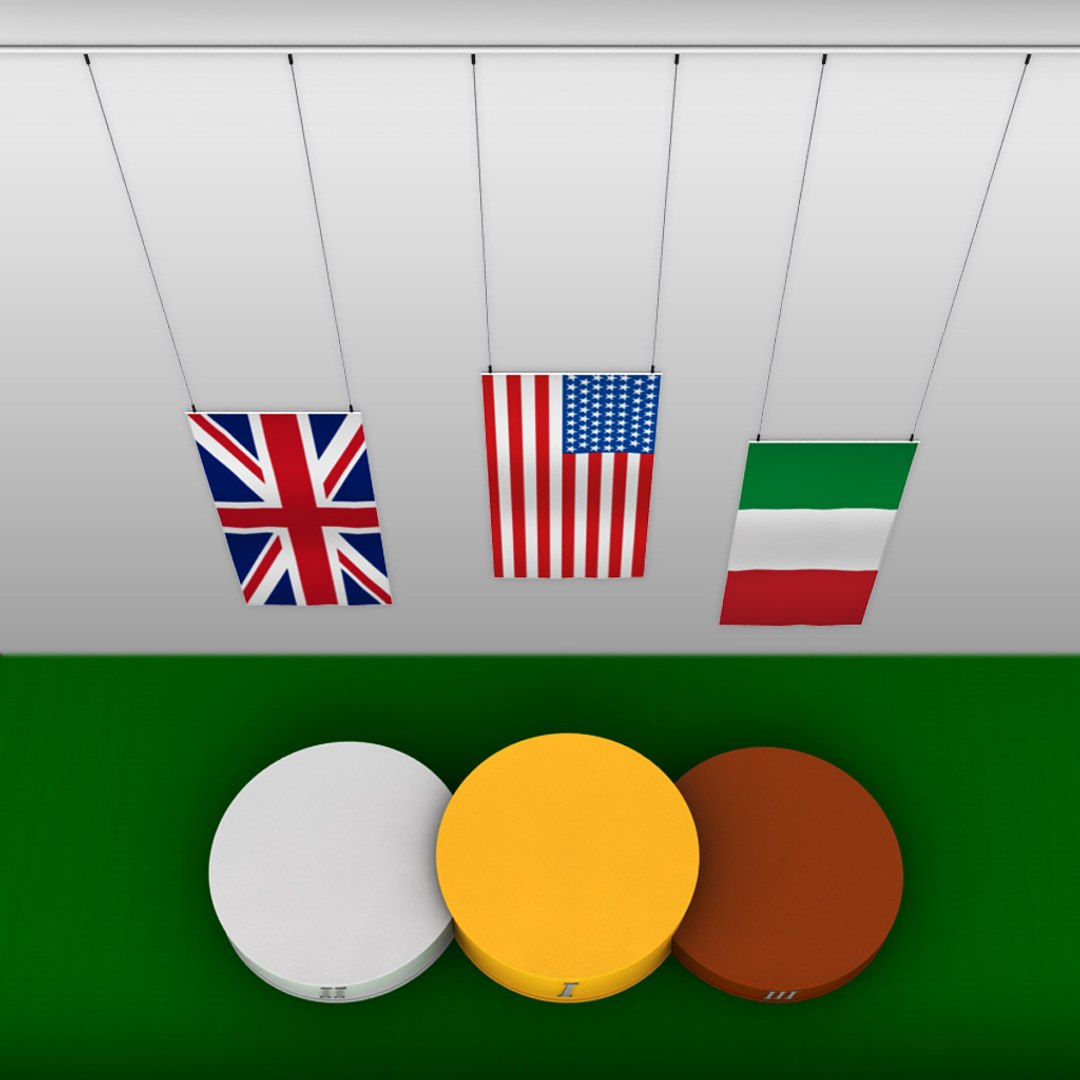 sport podium flags 3d model