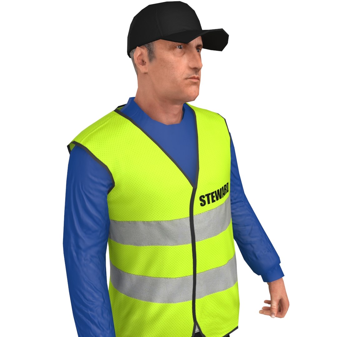 3D Rigged Steward Model - TurboSquid 1306990