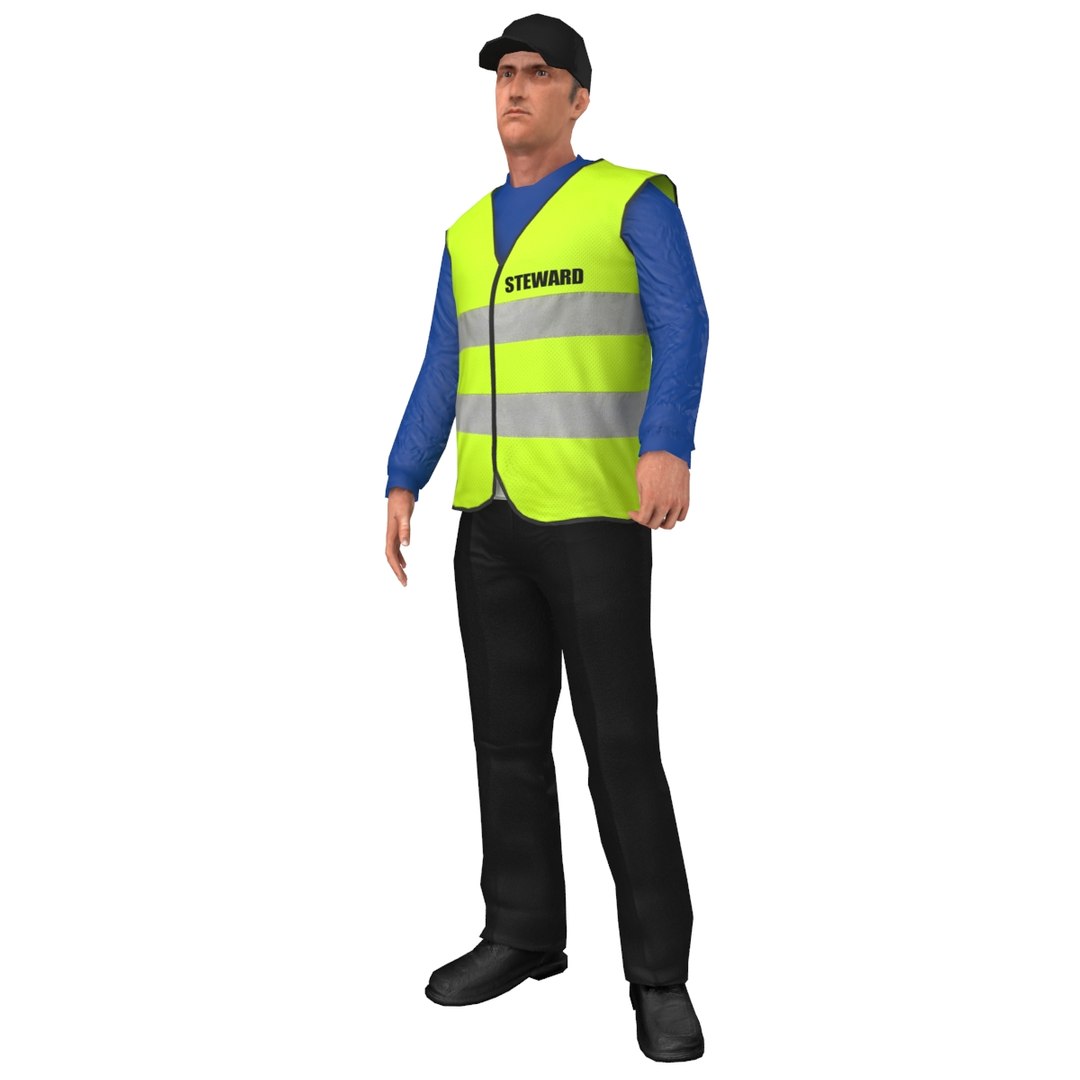 3D Rigged Steward Model - TurboSquid 1306990