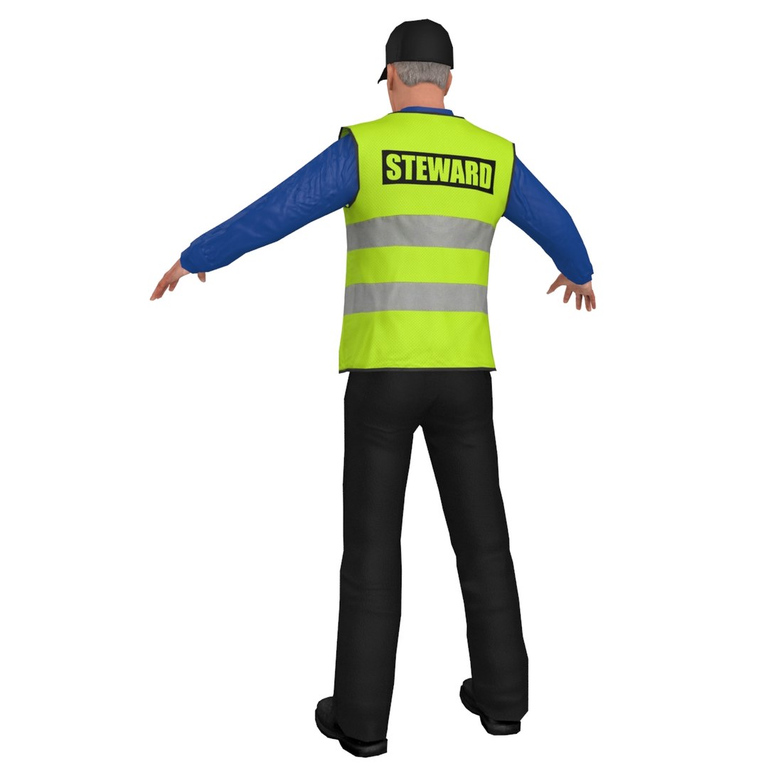 3D Rigged Steward Model - TurboSquid 1306990