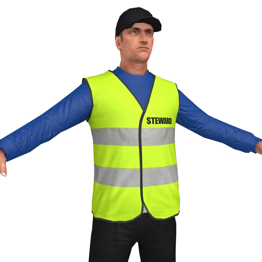 3D rigged steward model - TurboSquid 1306990