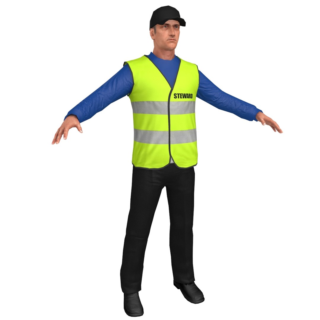3D Rigged Steward Model - TurboSquid 1306990