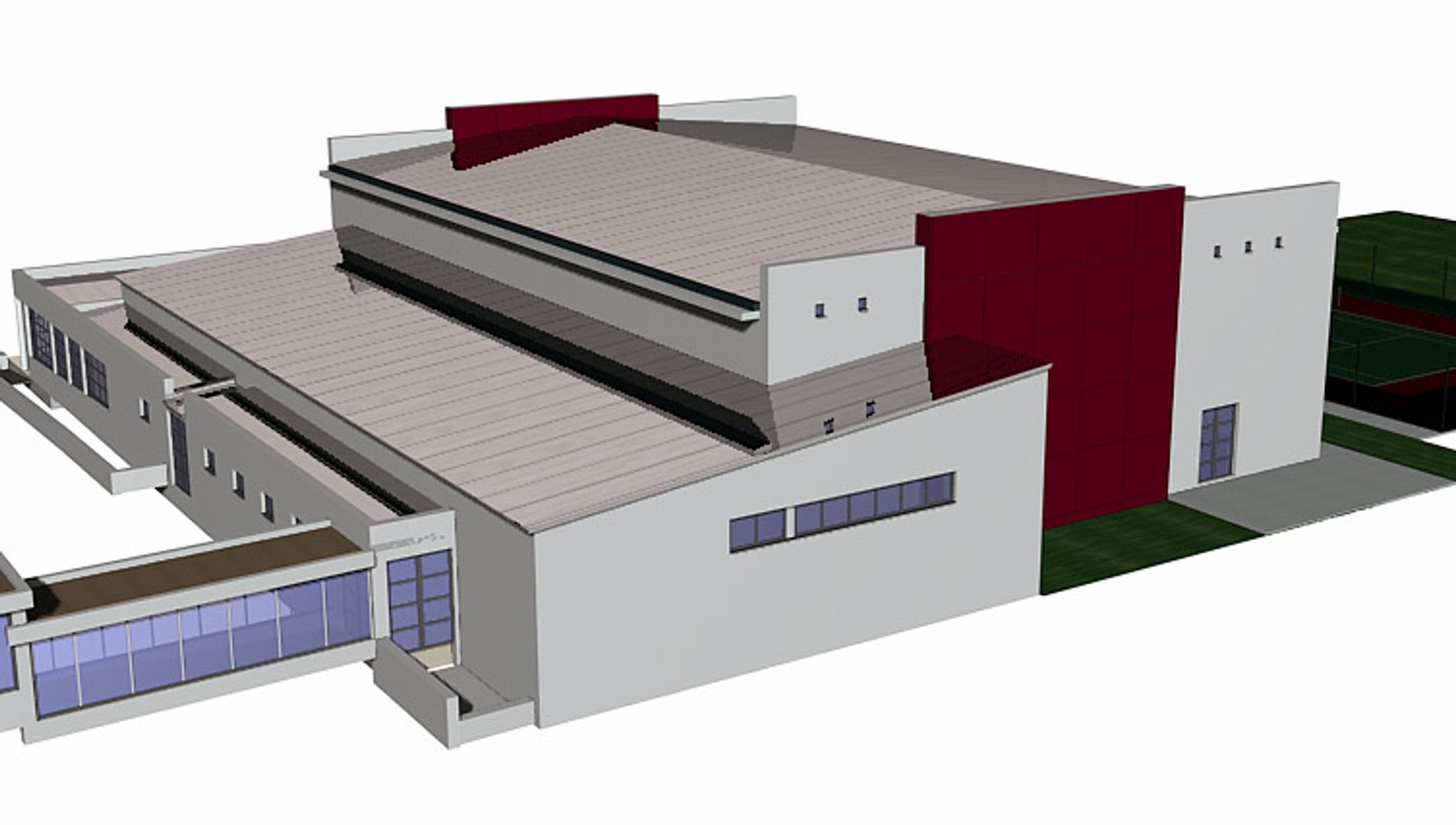 University Sports Hall 3d Model