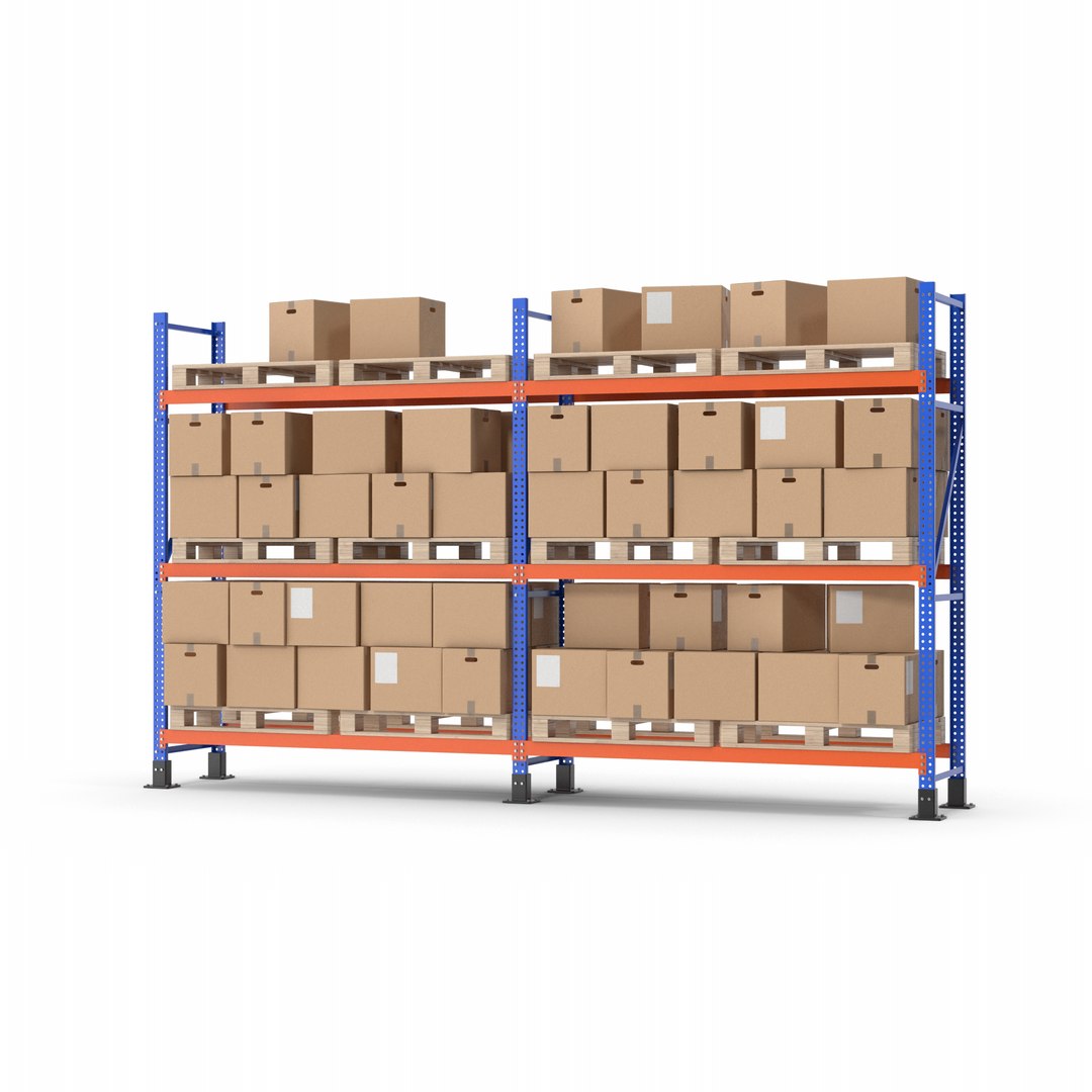 Warehouse Pallet Racks 2 3D Model - TurboSquid 2224374