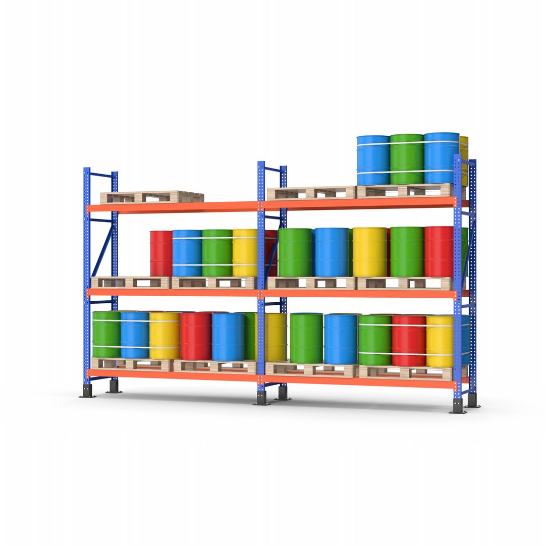 Warehouse Pallet Racks 2 3D Model - TurboSquid 2224374