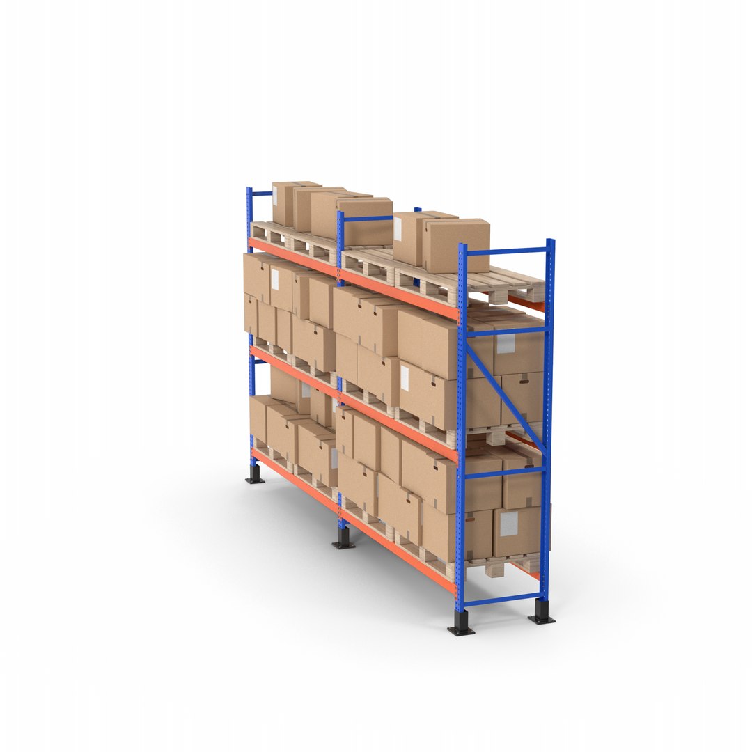 Warehouse Pallet Racks 2 3D Model - TurboSquid 2224374