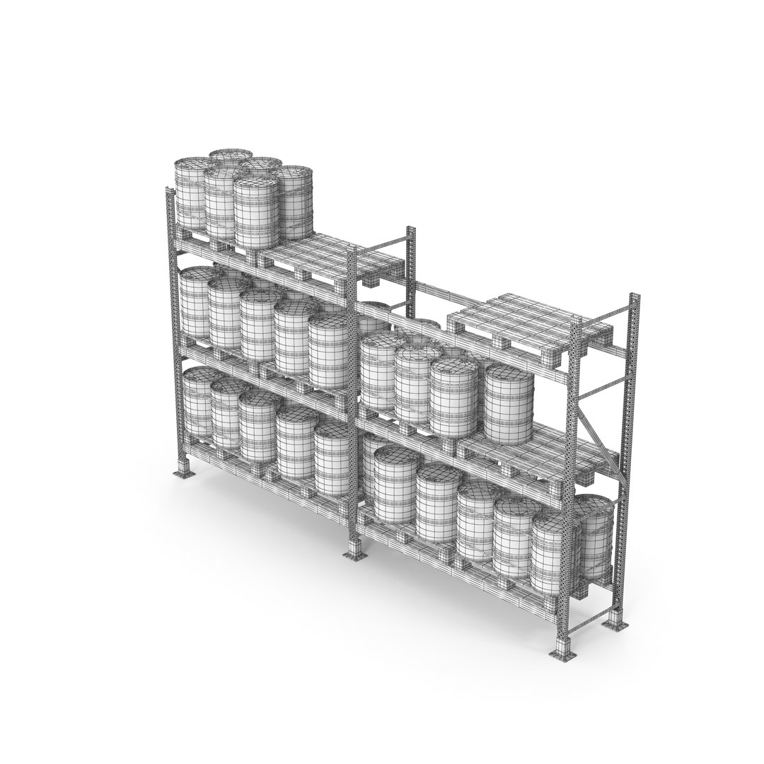 Warehouse Pallet Racks 2 3D Model - TurboSquid 2224374