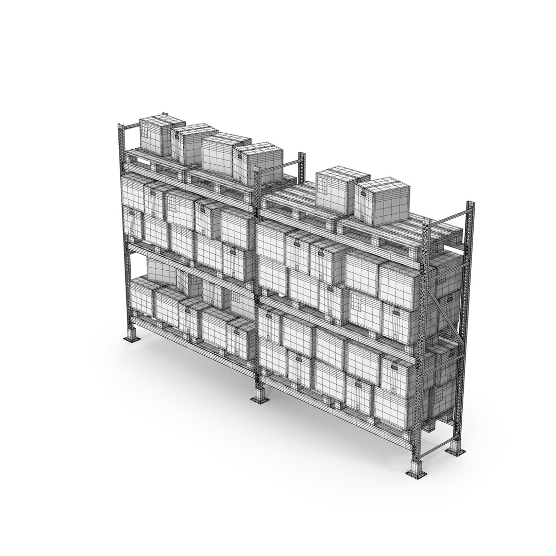 Warehouse Pallet Racks 2 3D Model - TurboSquid 2224374