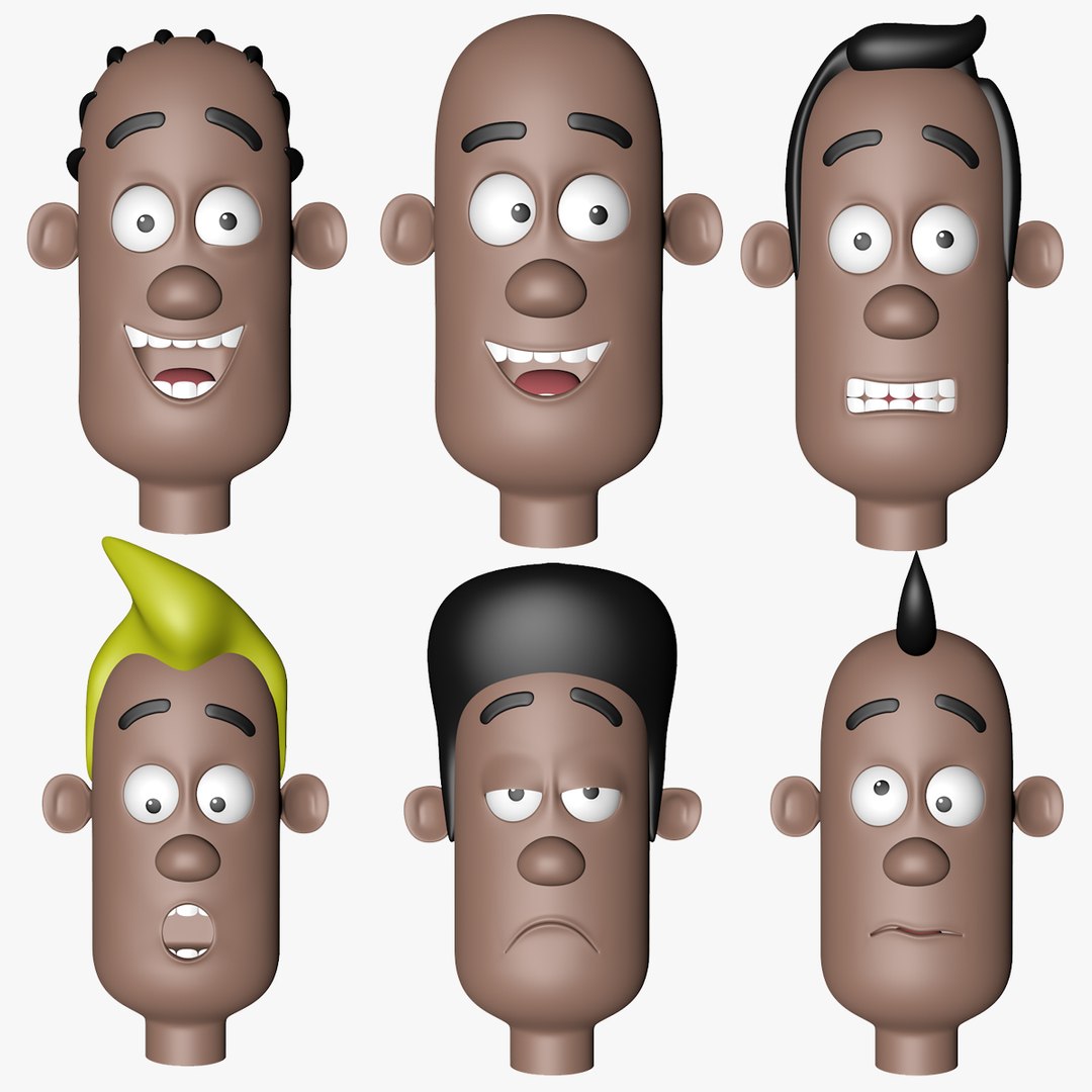 Head Character Different Emotions 3D Model - TurboSquid 1411245