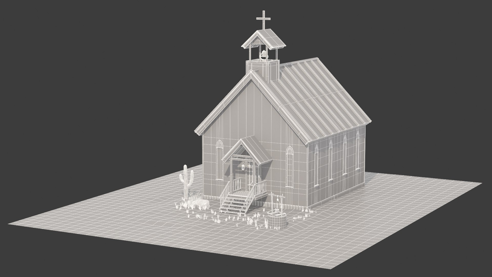 Wild West Church 3D model - TurboSquid 2104936