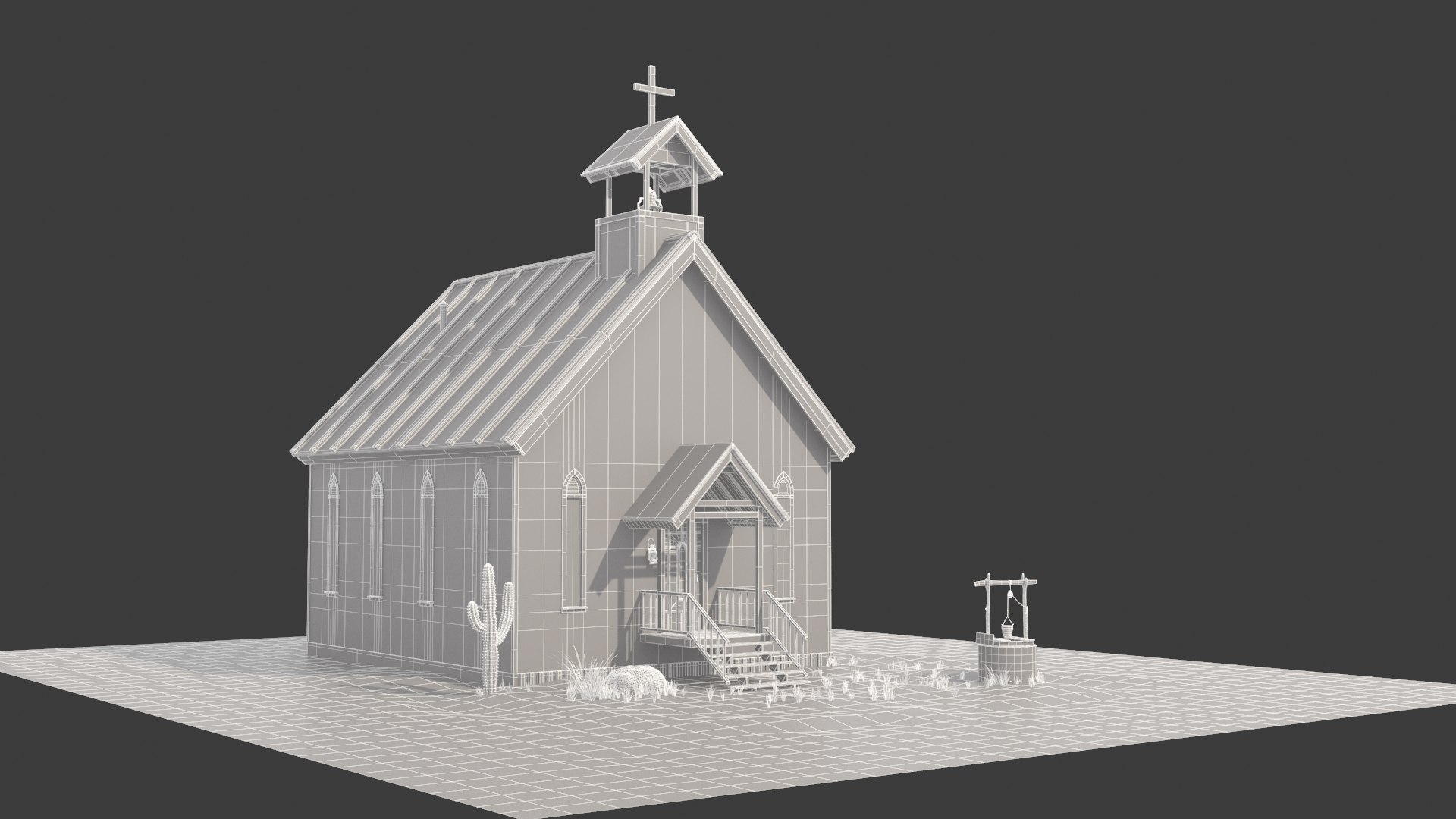 Wild West Church 3D model - TurboSquid 2104936