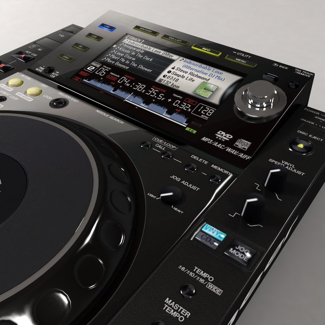 Pioneer Cdj 2000 Turntable 3d Model