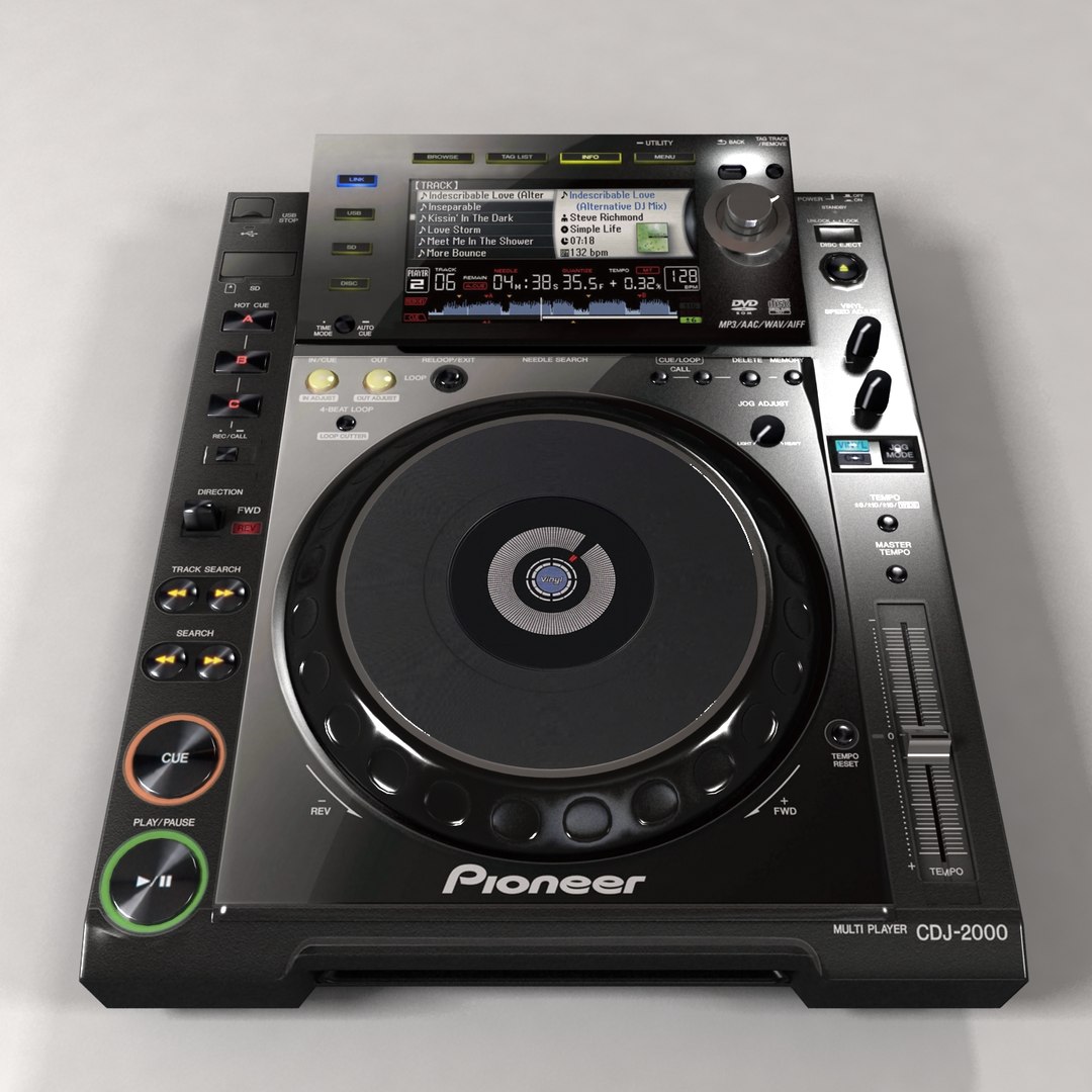 Pioneer Cdj 2000 Turntable 3d Model