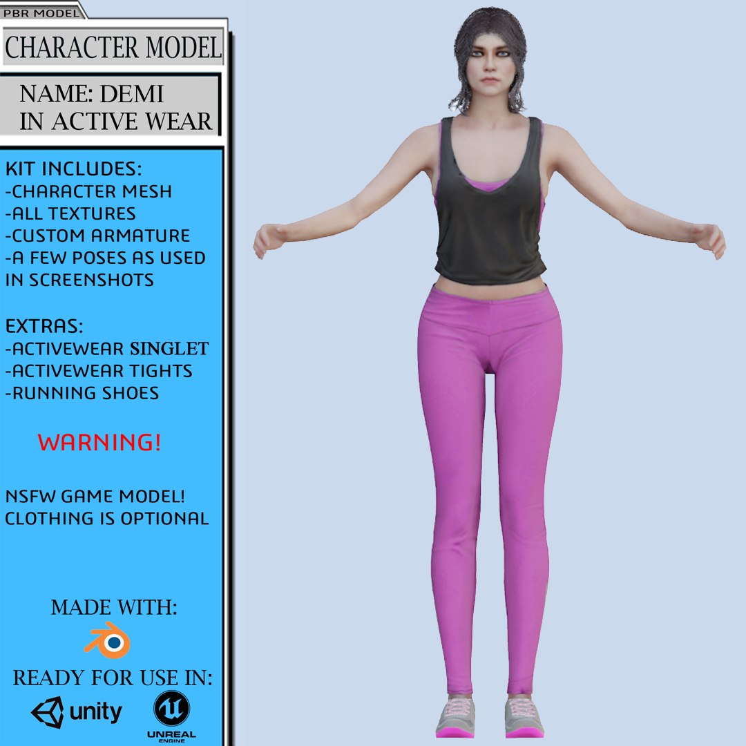 3D Model VR PBR FEMALE AVATAR CHARACTER DEMI 3D MODEL CHEAP PRICE ...