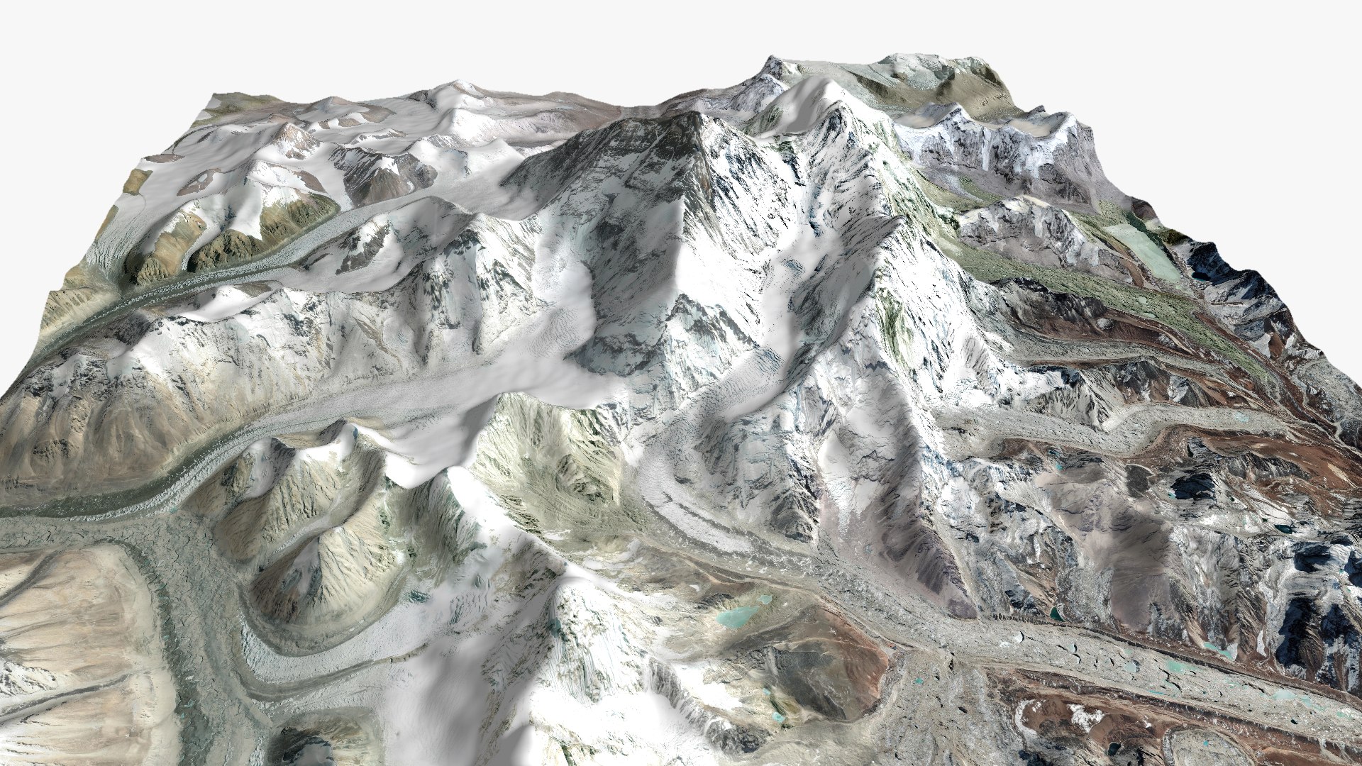 3D 3 Highest Mountains Model - TurboSquid 2030362