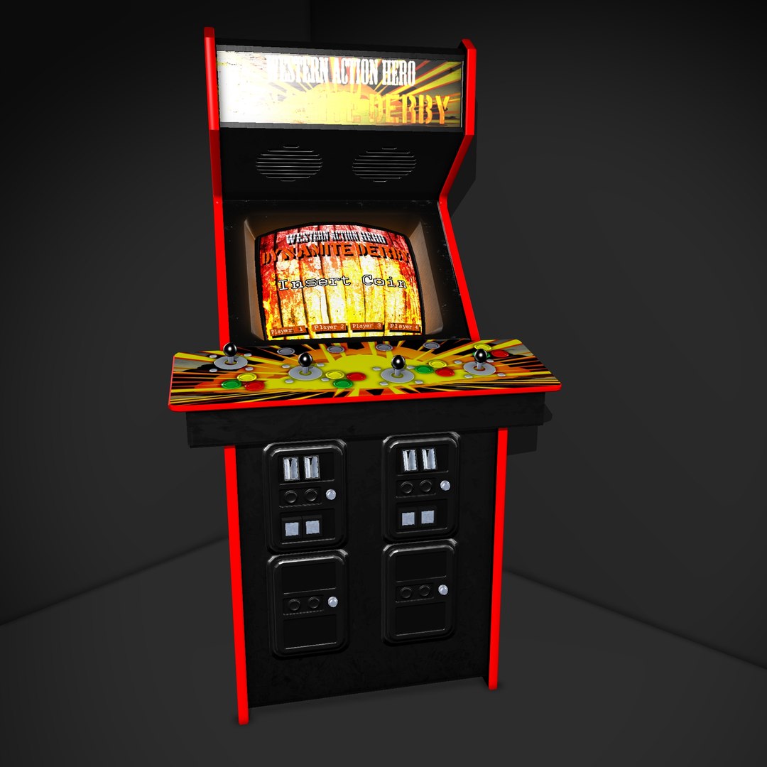 Oldschool Arcade Gaming Machine Obj