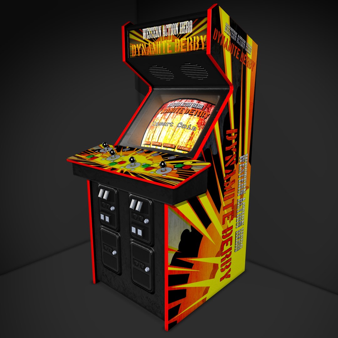 Oldschool Arcade Gaming Machine Obj