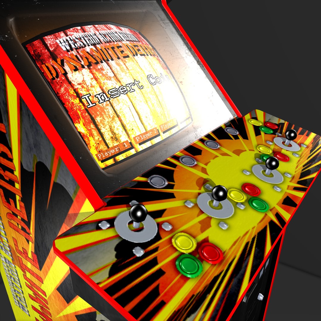 Oldschool Arcade Gaming Machine Obj