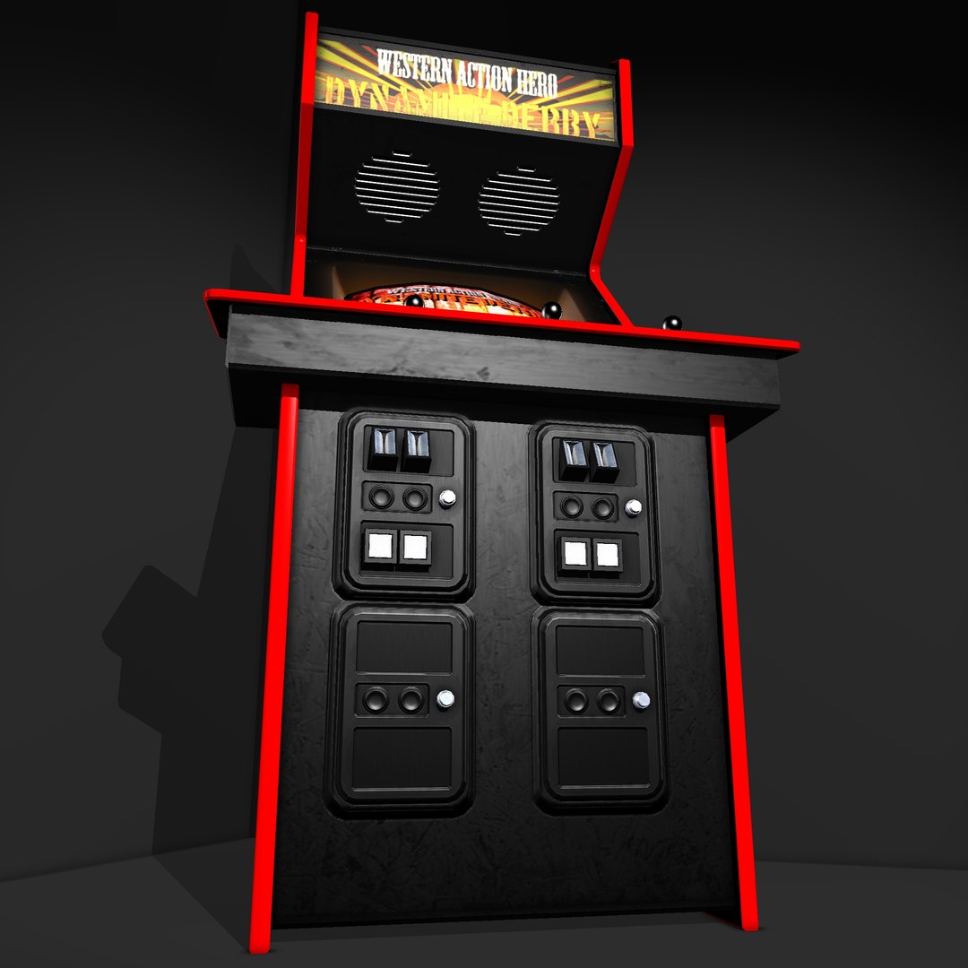 Oldschool Arcade Gaming Machine Obj