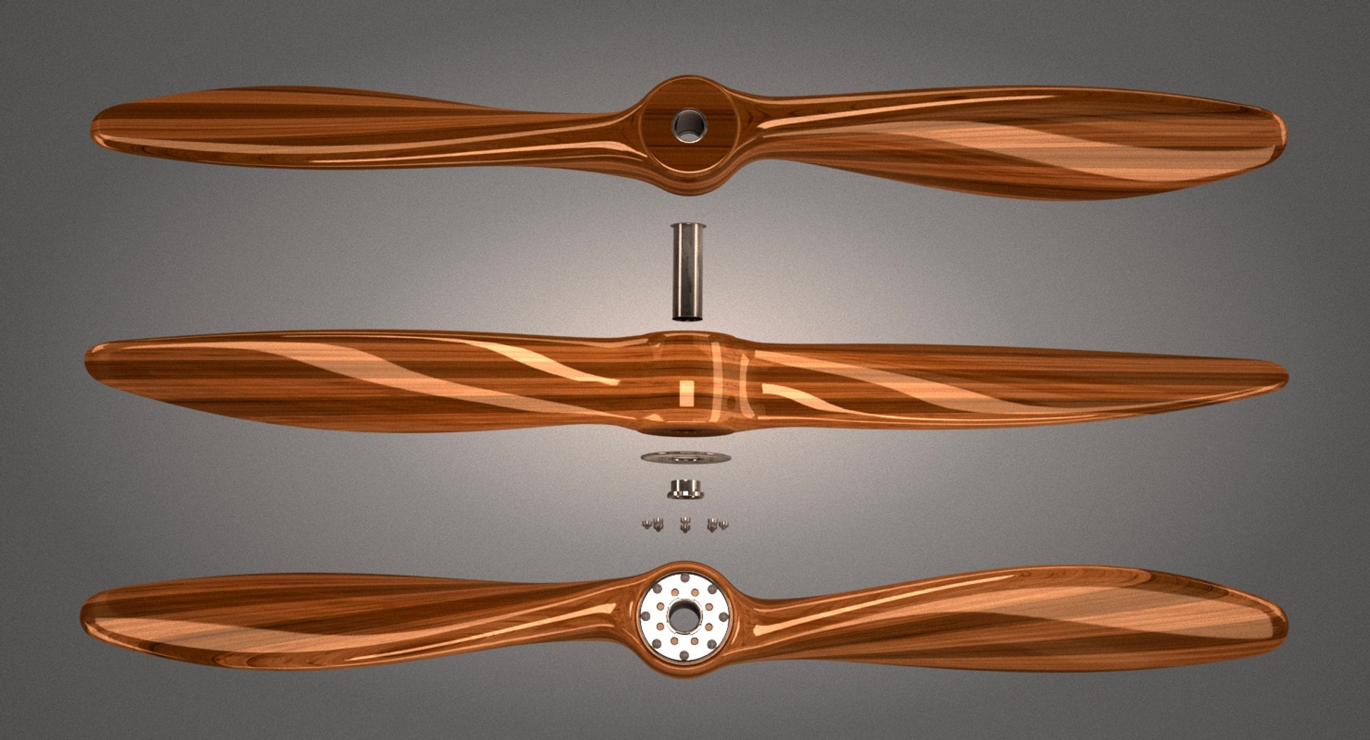 3D Wooden Propeller Model - TurboSquid 1362849