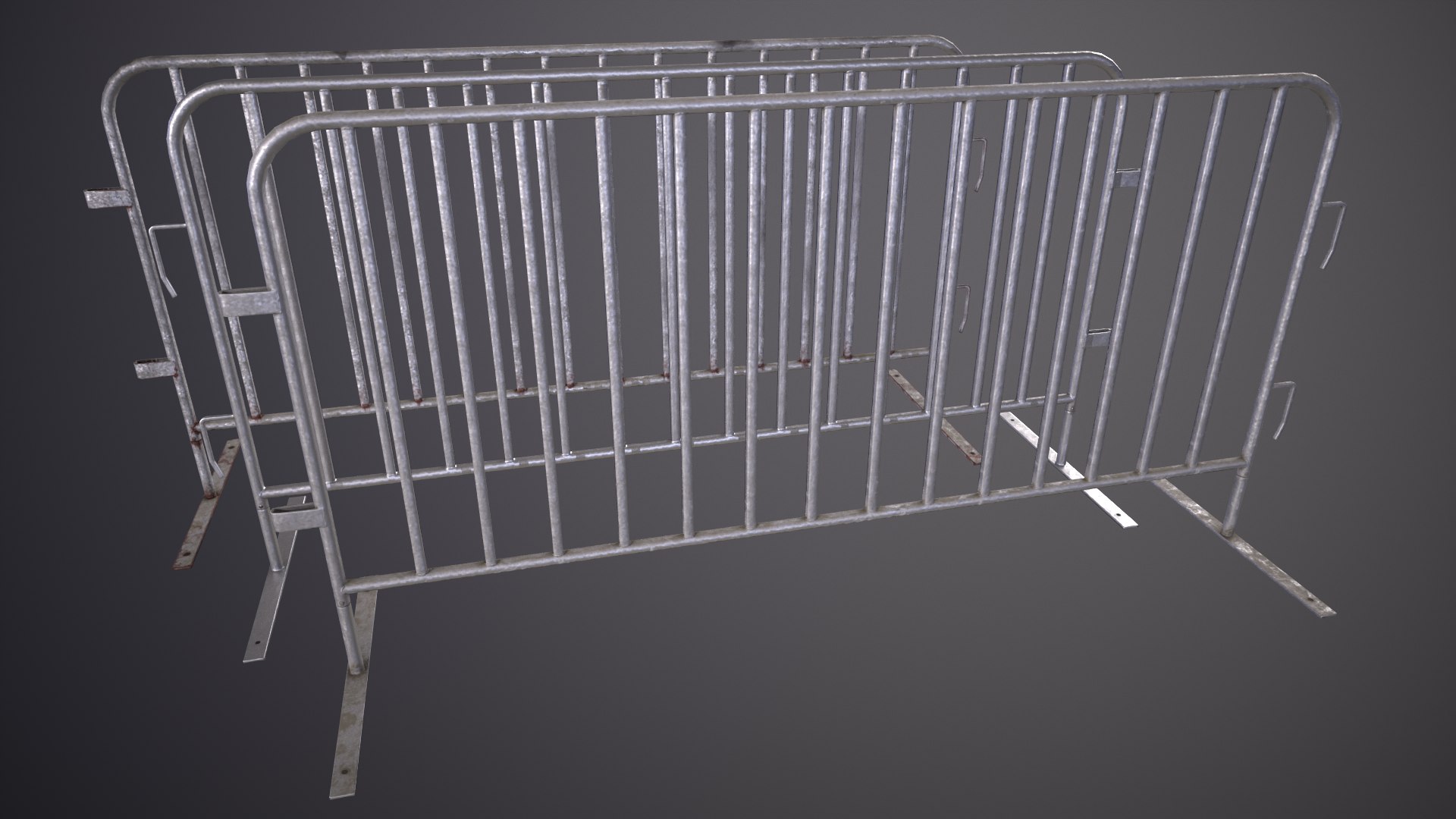 Metall Crowd Control Barrier 3D Model - TurboSquid 2049914