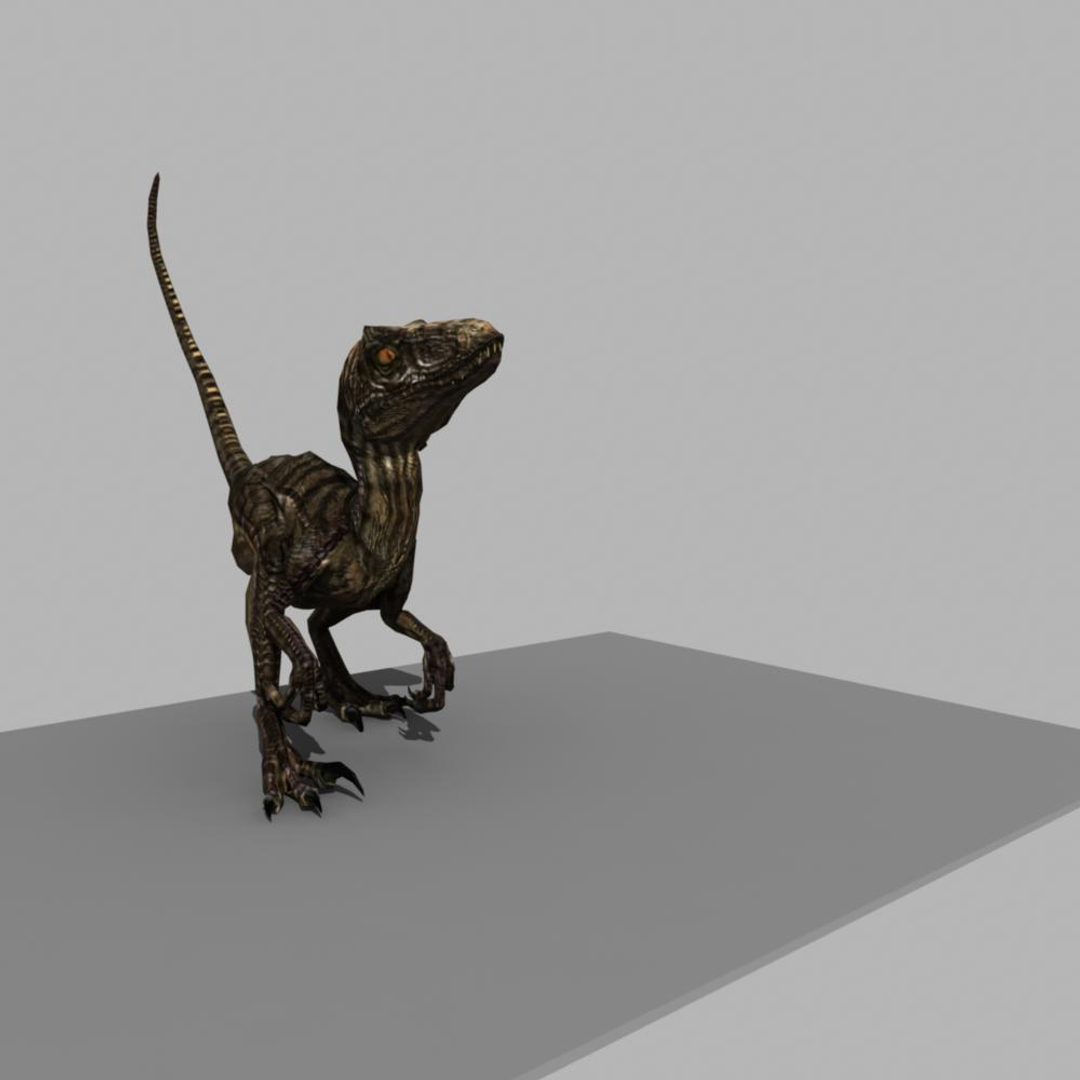 3d Rigged Velociraptor Animation