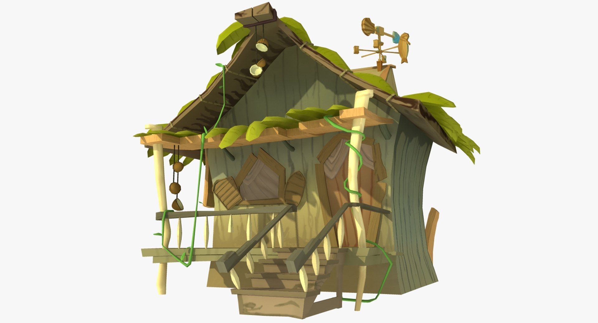 Jungle Hut 3d Model