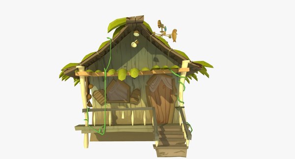 jungle hut 3d model