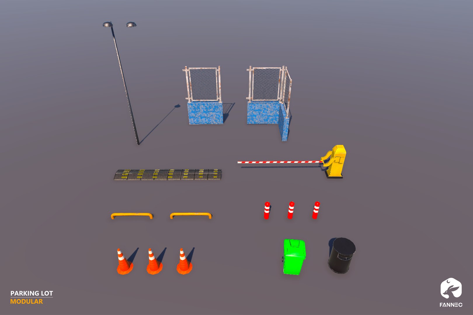 3D Modular Parking Lot V1 - Blender FBX Model - TurboSquid 2268378