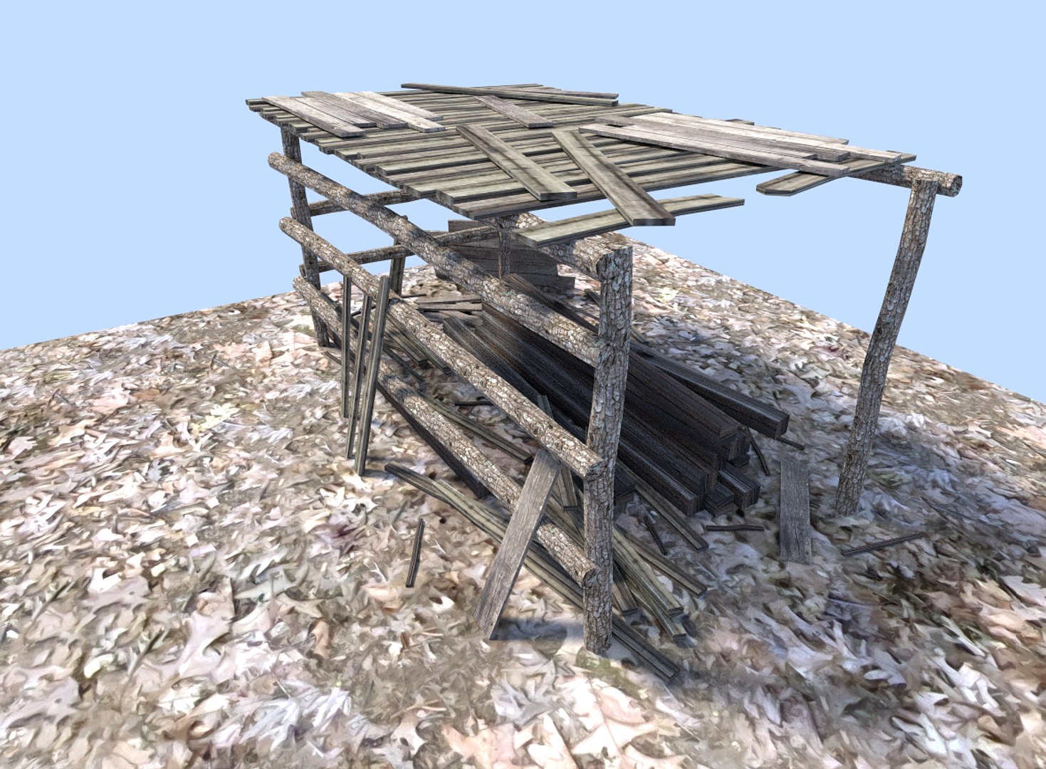 Wood Pile 3d Model