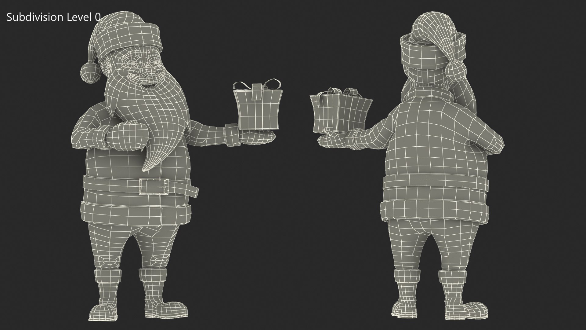 3D Model Smiling Santa Claus Cartoon Character With Gift - TurboSquid ...