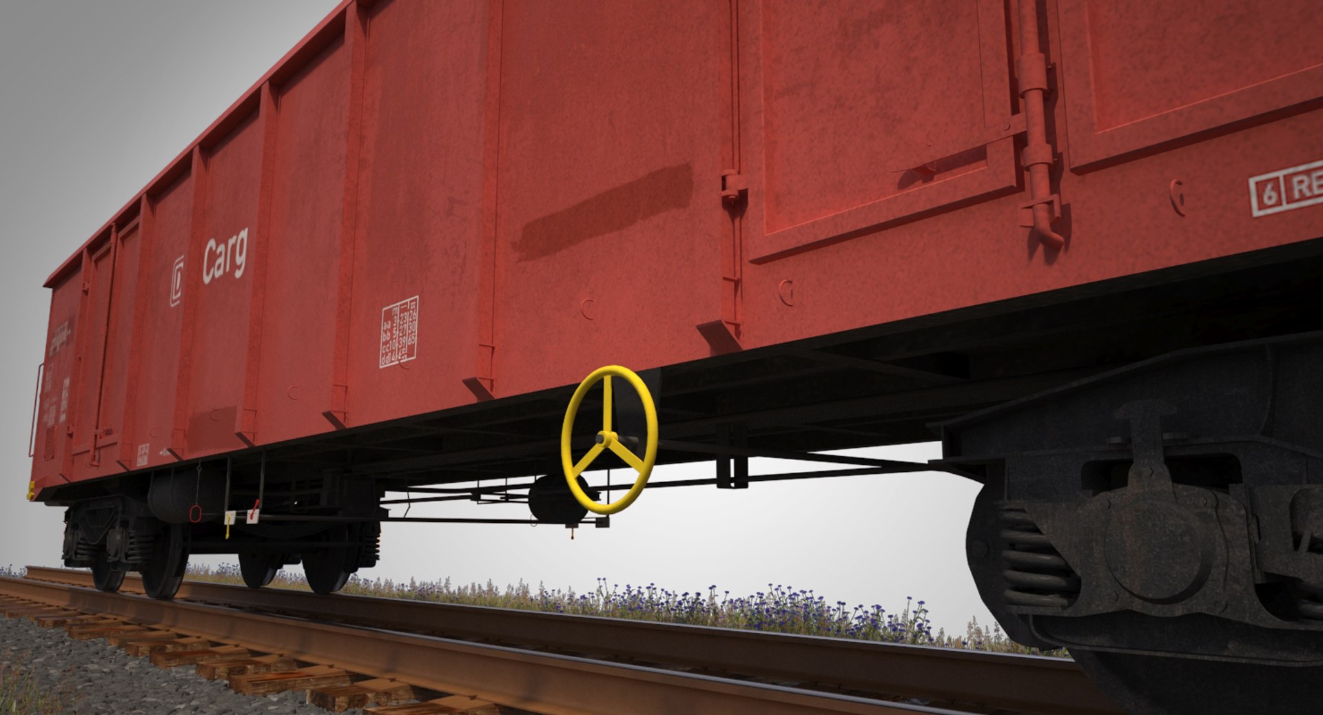 Open-top Box Railcar Eanos 3d Max