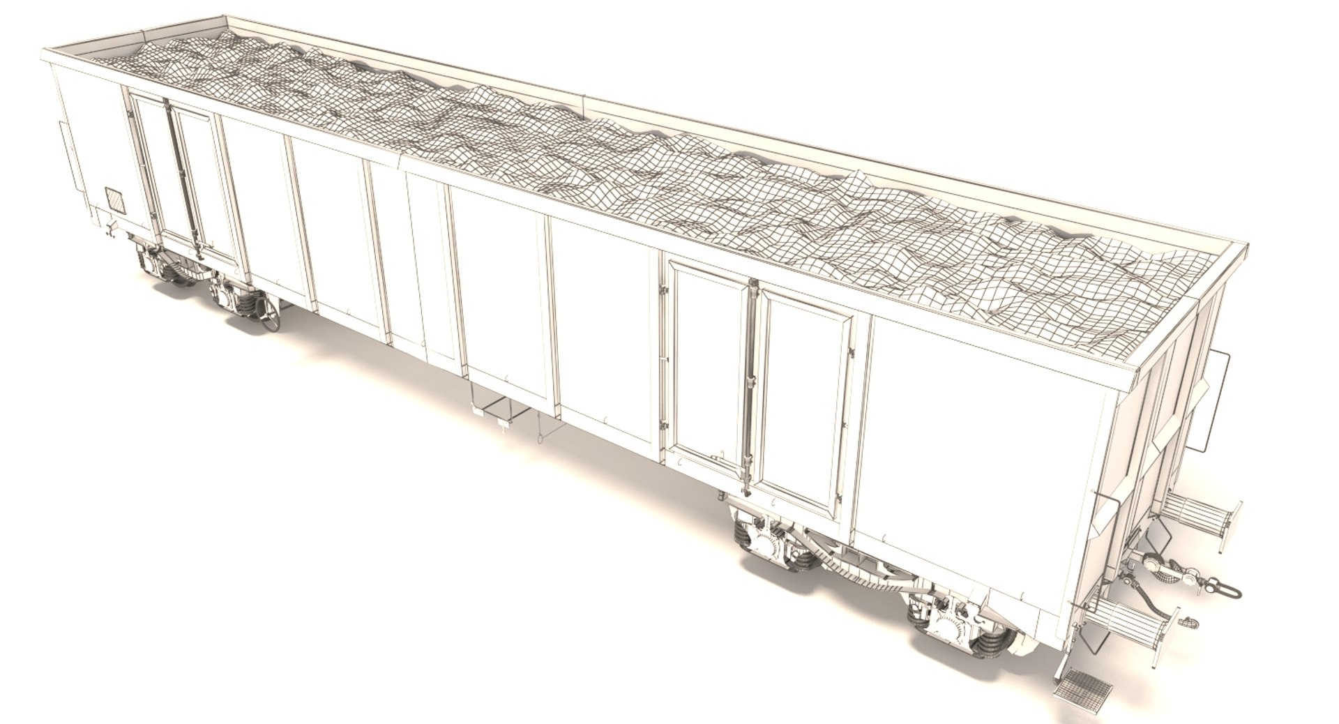 Open-top Box Railcar Eanos 3d Max