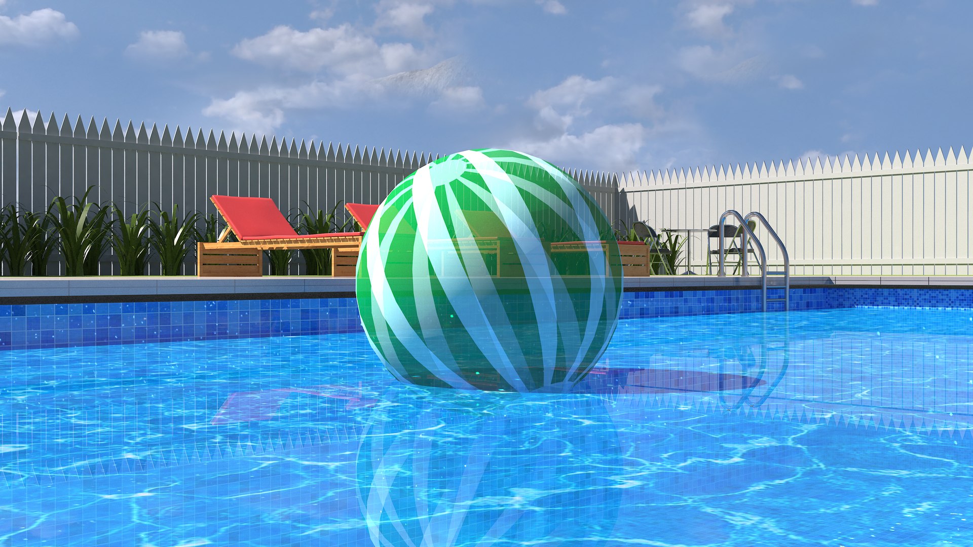 Swimming Pool And Garden 3D Model - TurboSquid 1723478