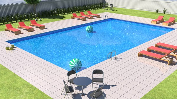 Swimming Pool and Garden 3D model - TurboSquid 1723478