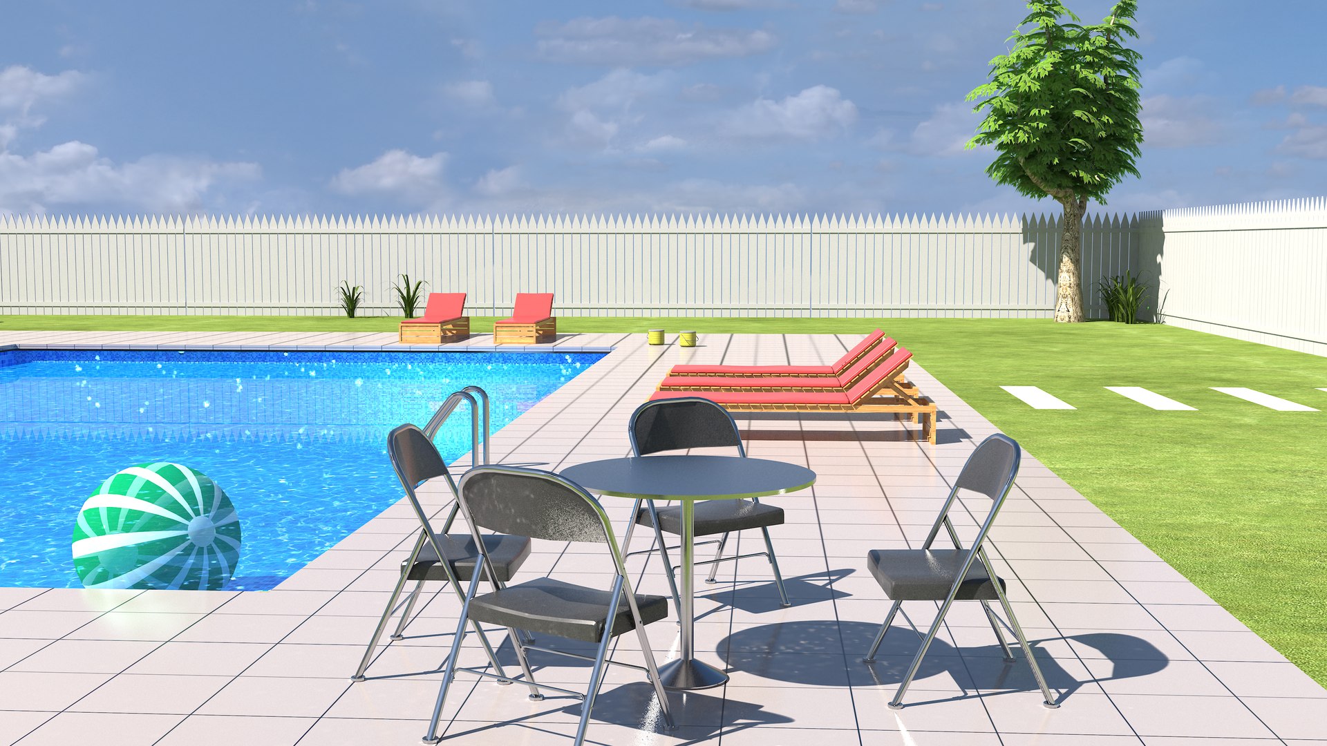 Swimming Pool And Garden 3D Model - TurboSquid 1723478