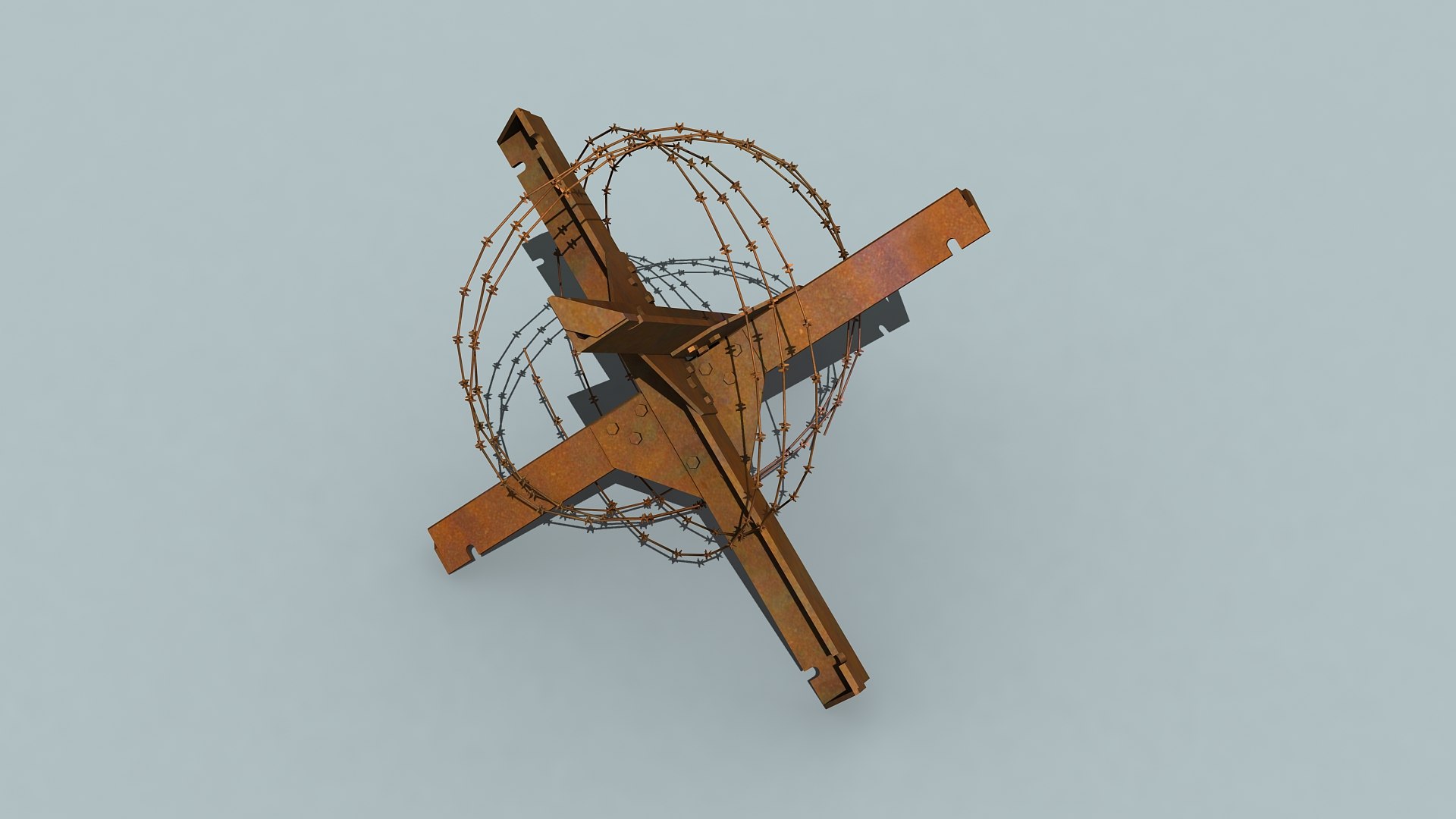 Anti-tank Barrier Barbed Wire 3d Model