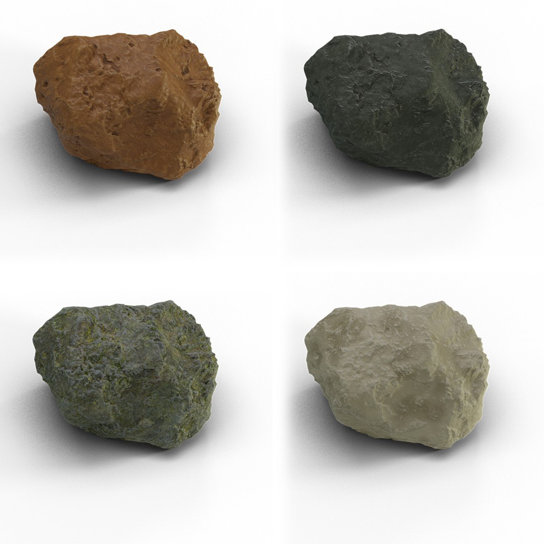 Set 10 Rock Stone 3D Model - TurboSquid 1439240