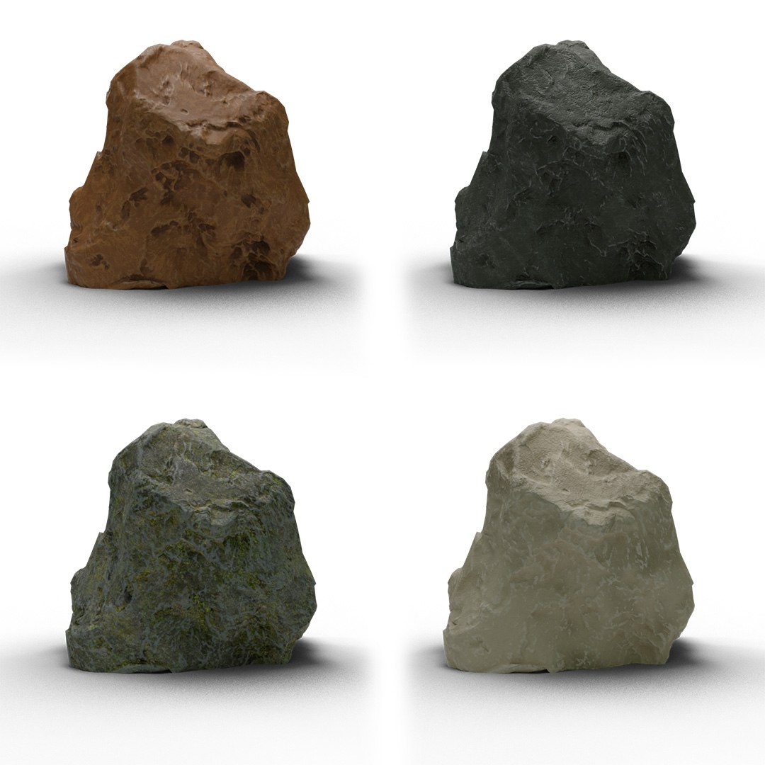Set 10 Rock Stone 3D Model - TurboSquid 1439240