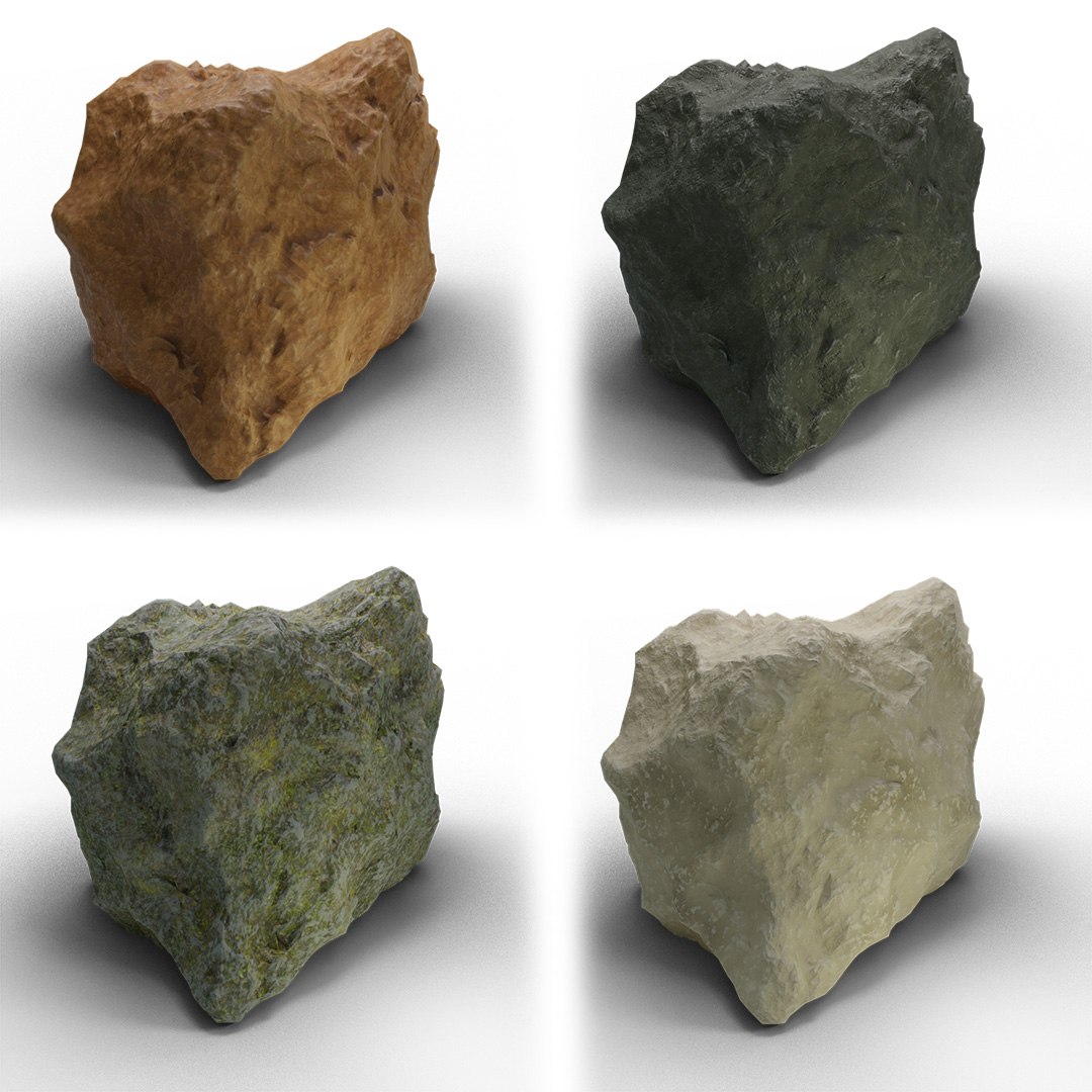 Set 10 Rock Stone 3D Model - TurboSquid 1439240