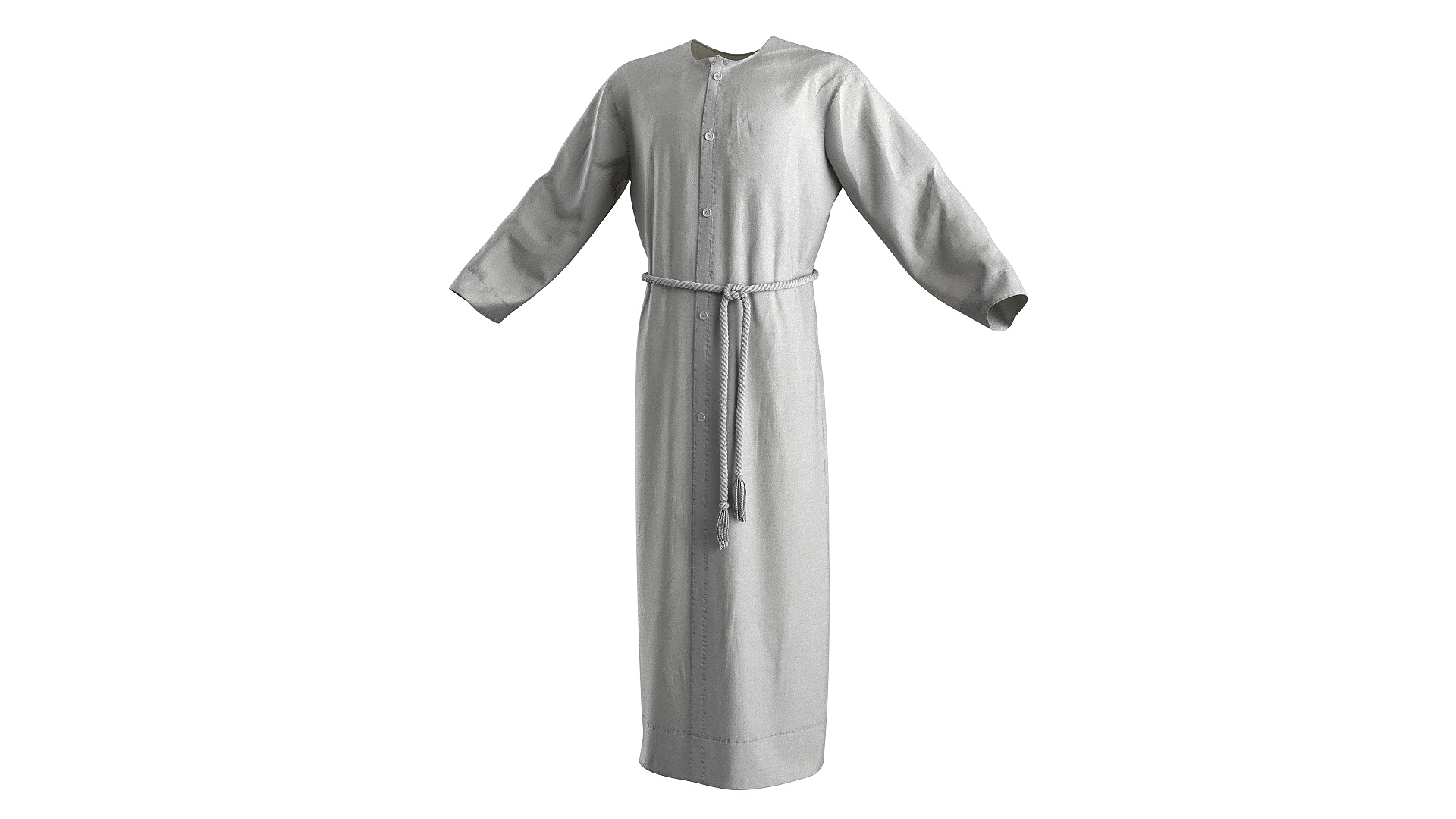 3D Long Mantle With Belt - TurboSquid 2384520