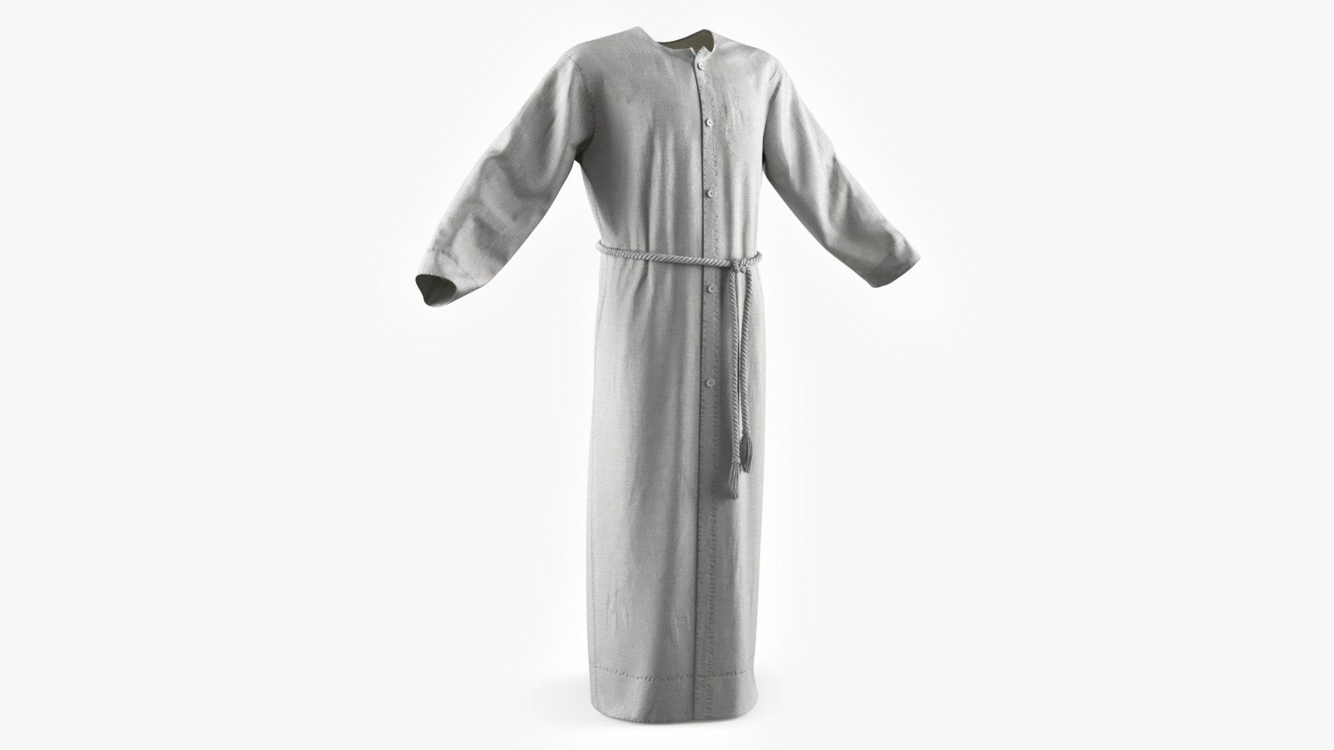 3D Long Mantle With Belt - TurboSquid 2384520