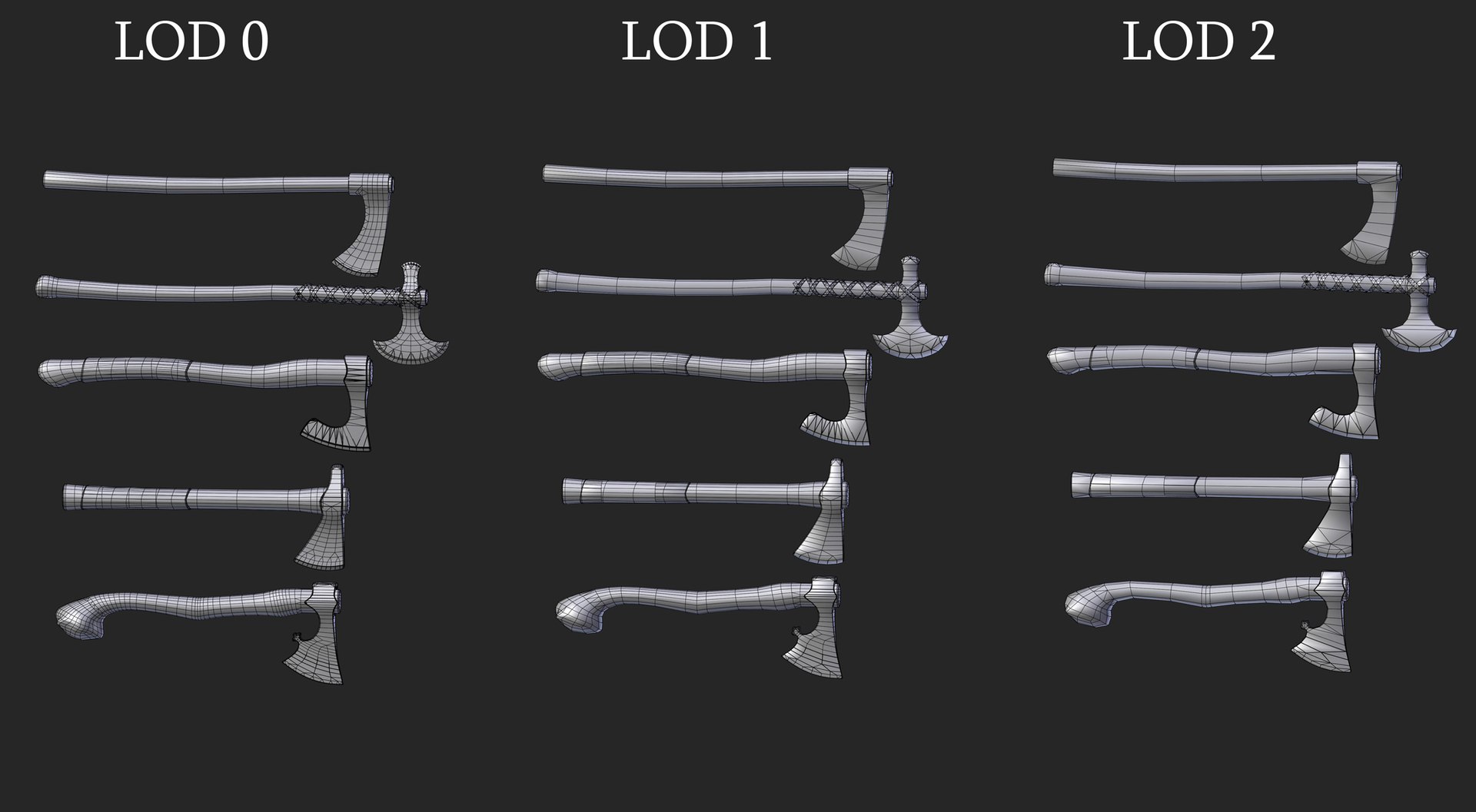 Ready Axes Pack Ue4 3D Model - TurboSquid 1337875