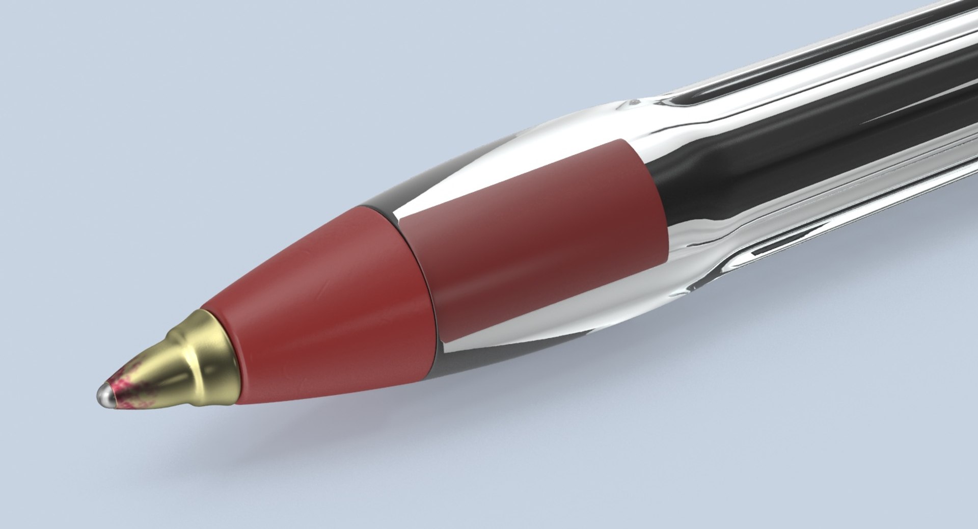 3d model of ballpoint-pen-01---red