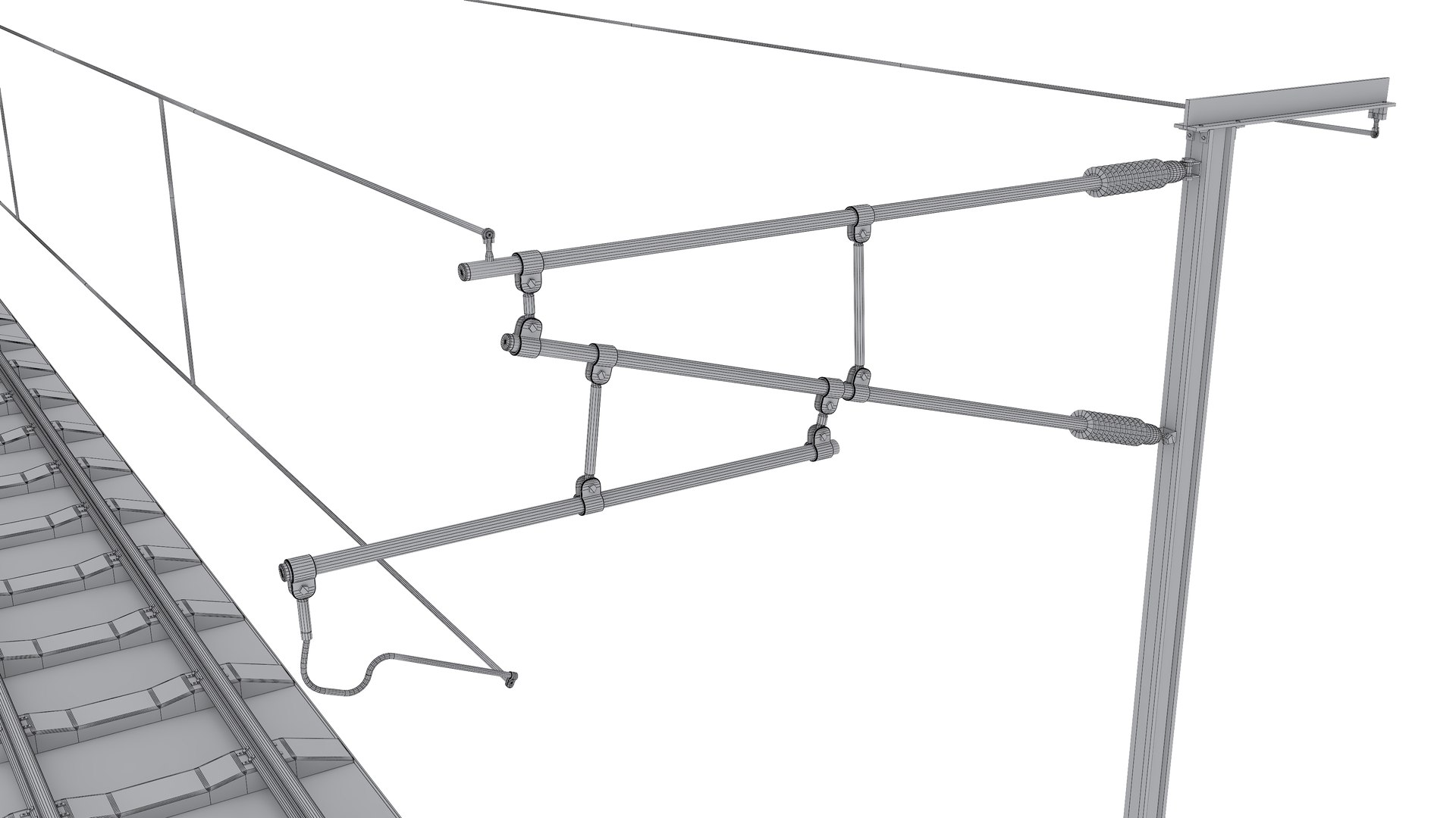 3D Model Railway Track Electrified - TurboSquid 2282846