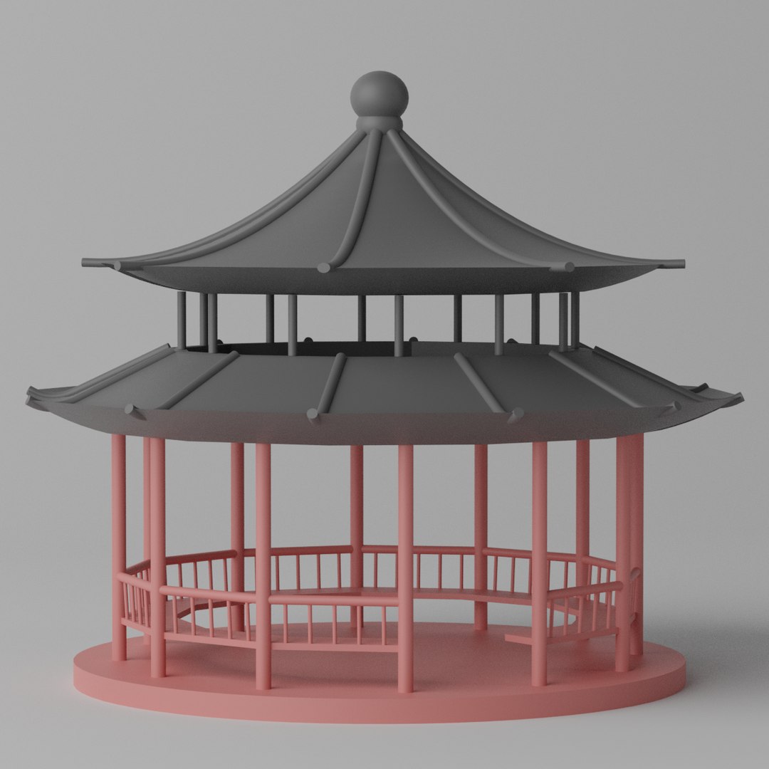 Cartoon Chinese Pavilion 1 3D - TurboSquid 2122832